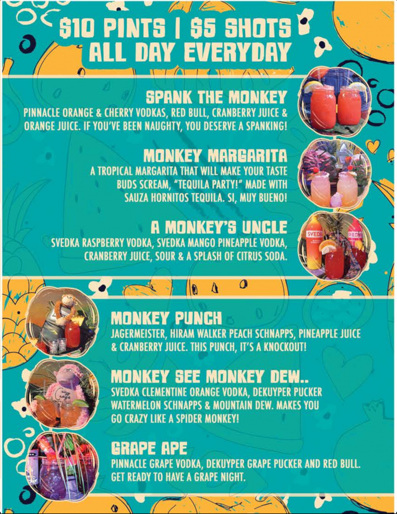 Drinks - Crazy Craig's Cheeky Monkey Bar